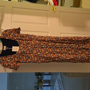 Sezane | Dresses | Sezane Victoria Midi Length Square Neckline Floral ...